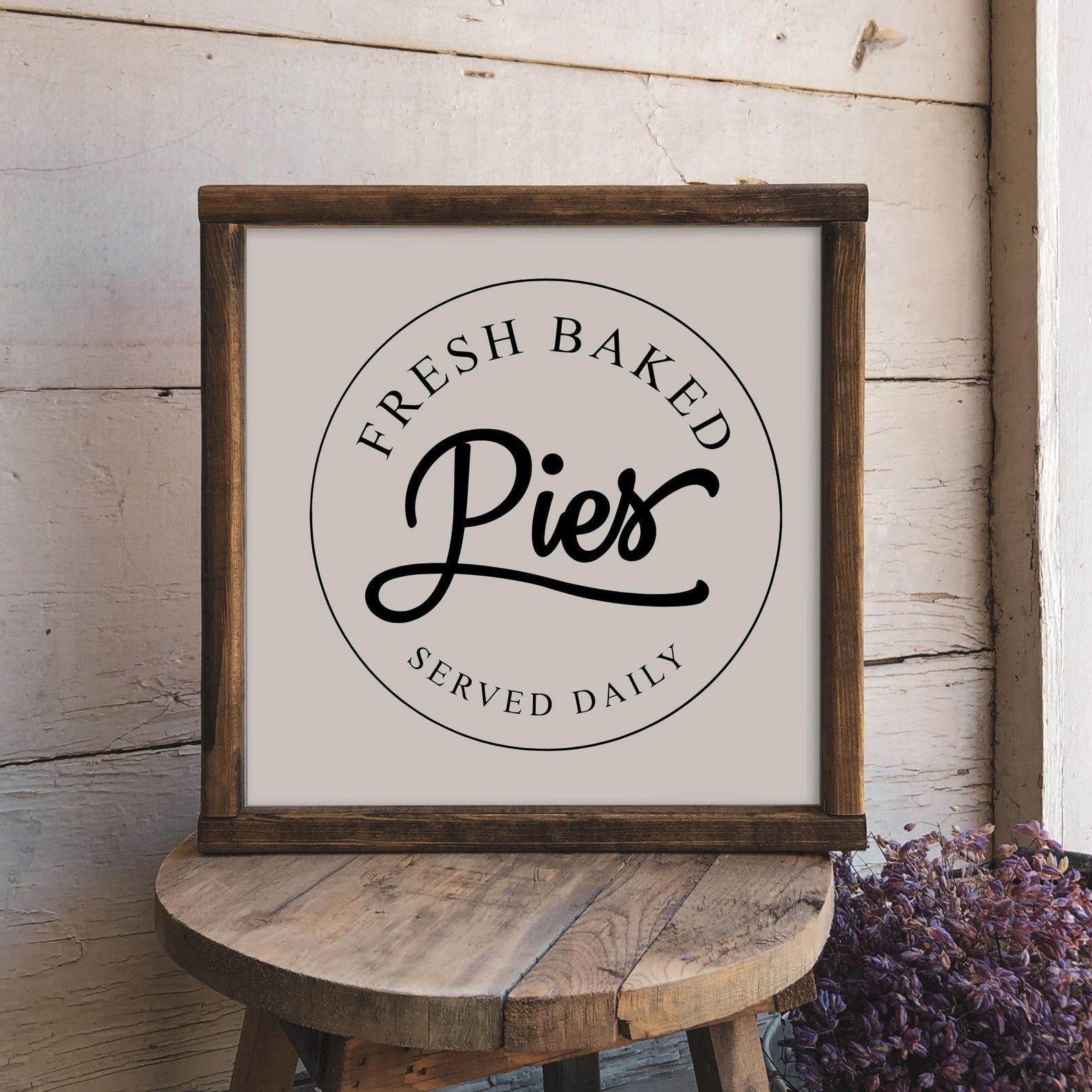 Farmhouse Pies Served Daily Decal: Kitchen Round Sign - Etsy