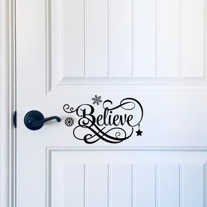 Christmas Believe Vinyl Decal - Festive Holiday Home Decor - DIY ...