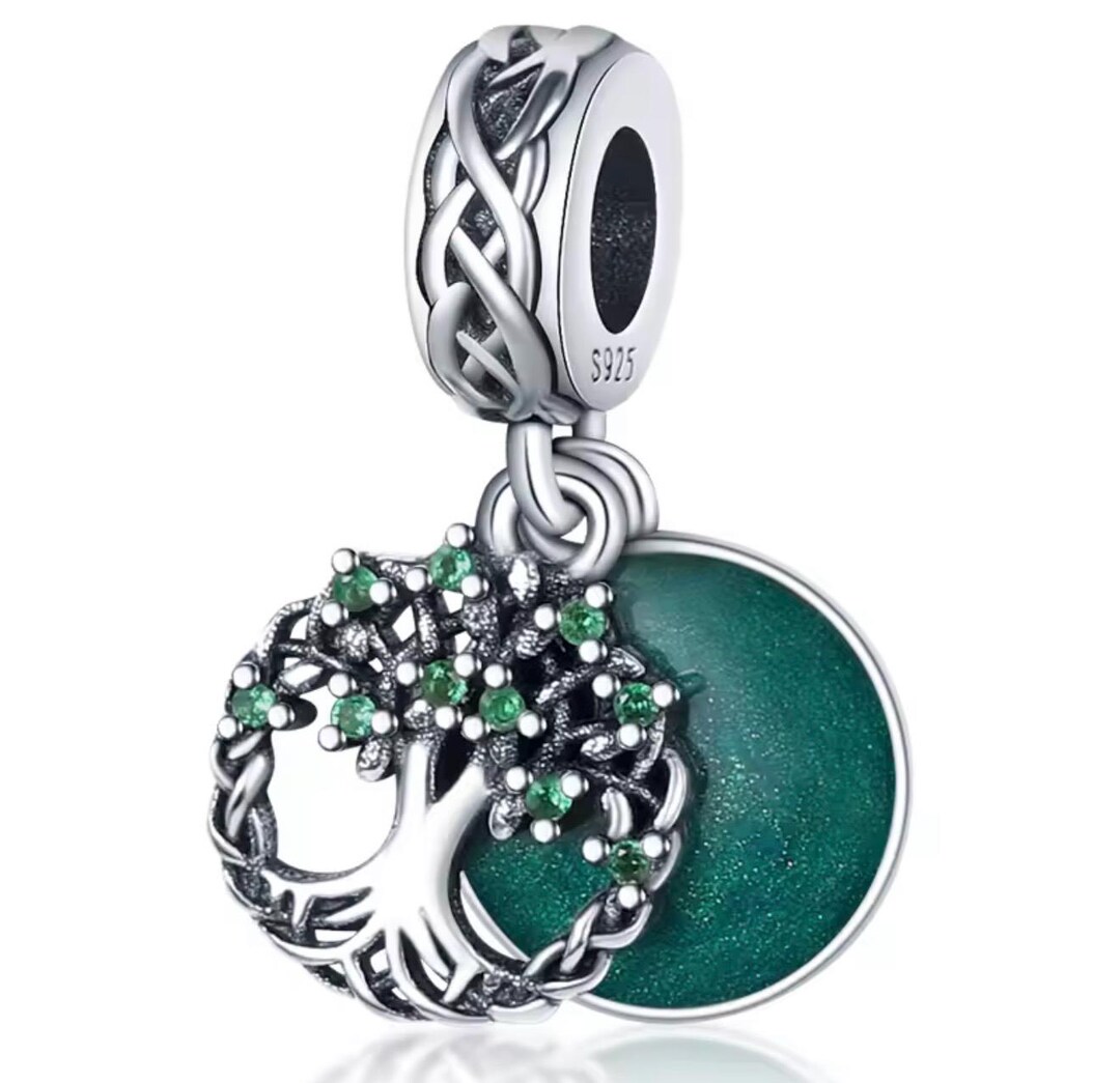 Emerald Tree Sterling Silver Dangle Charm, Pandora Compatible - Etsy