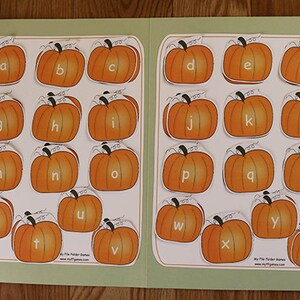 Upper/lowercase Letters - Pumpkin Letters - Printable File Folder Game ...