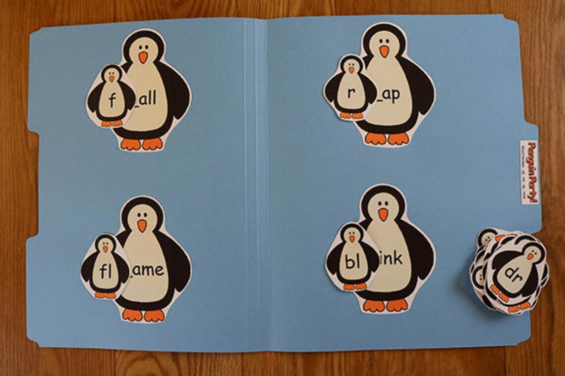 Word Families: -all, -ink, -ap, -ame - Penguin Party Set 2 - Printable ...