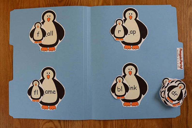 Word Families: -all, -ink, -ap, -ame - Penguin Party Set 2 - Printable ...