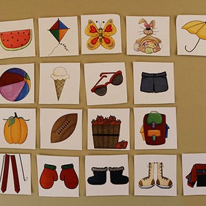 Seasonal Objects Sort - Season Sorters - Printable File Folder Game ...