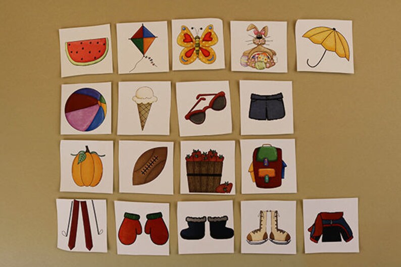 Seasonal Objects Sort - Season Sorters - Printable File Folder Game ...