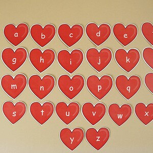 Upper/lowercase Letters - Heart Letters - Printable File Folder Game ...