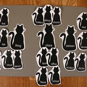 Nouns - Spooky Cats - Printable File Folder Game PDF Download - 2nd 3rd ...