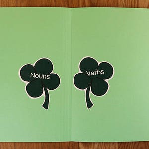 Noun & Verb Sort - Lucky Day - Printable File Folder Games - Etsy