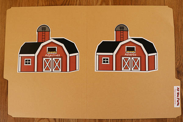 Adjective Adverb Sort at the Farm Printable File Folder Game PDF ...