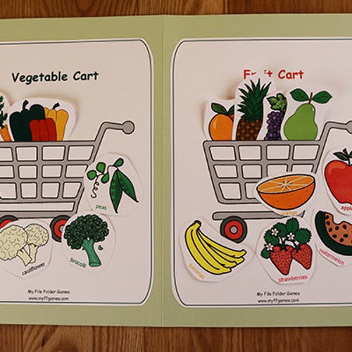 Fruit & Vegetable Sort Printable File Folder Game Preschool - Etsy