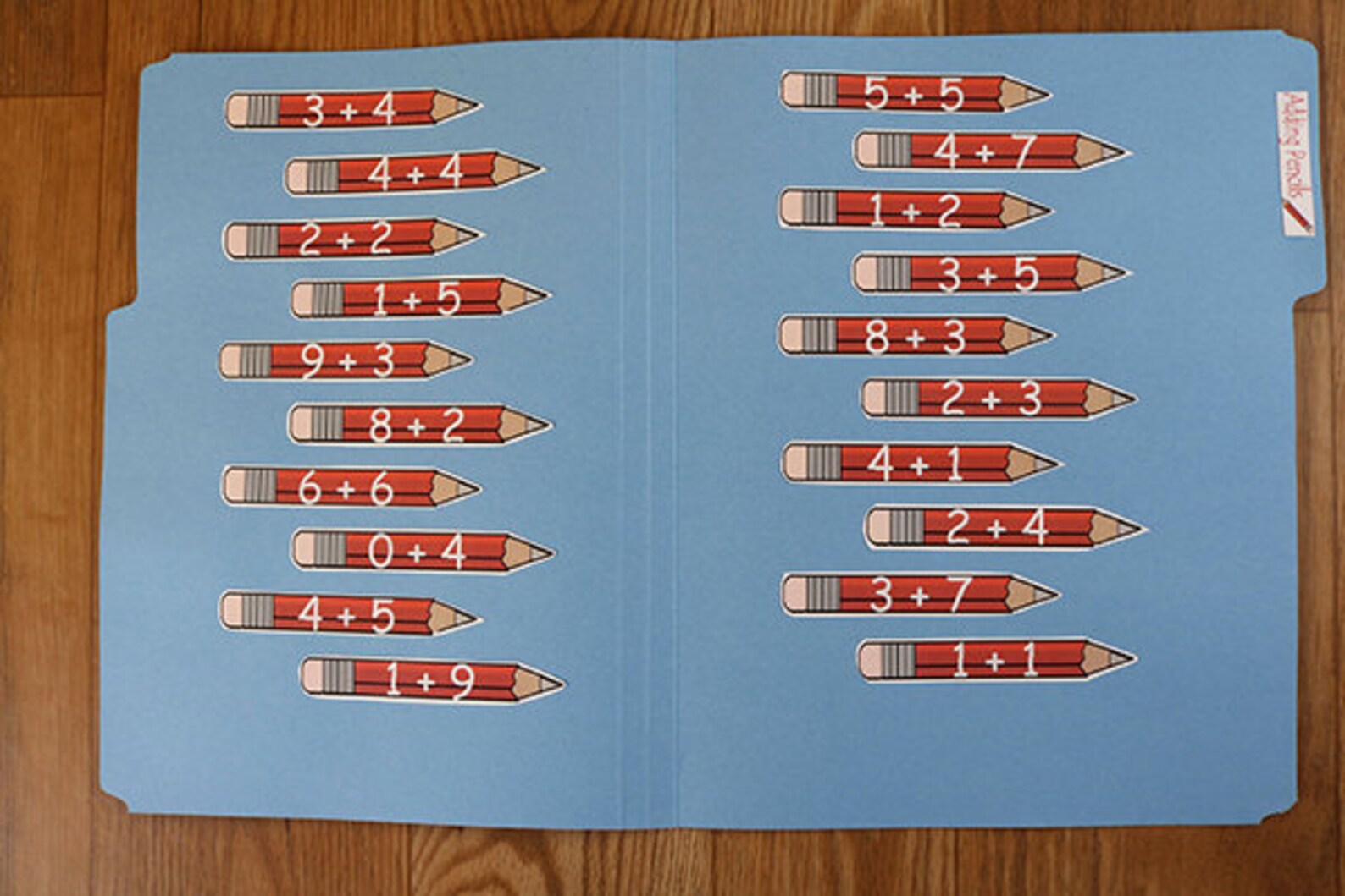 Addition - Adding Pencils - Printable File Folder Game PDF Download ...