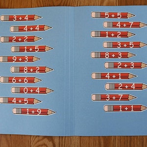 Addition Adding Pencils Printable File Folder Game PDF - Etsy