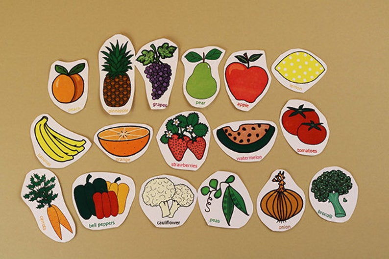 Fruit & Vegetable Sort - Printable File Folder Game- Preschool ...