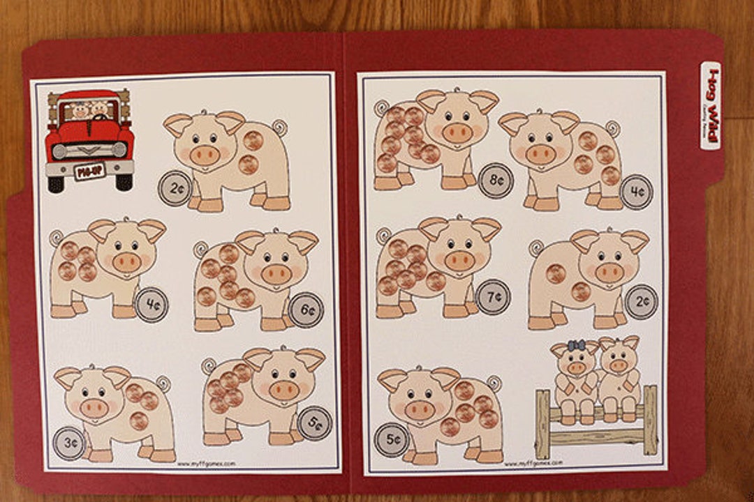 Counting Pennies File Folder Game: 1st Grade Math Center (PDF Download ...