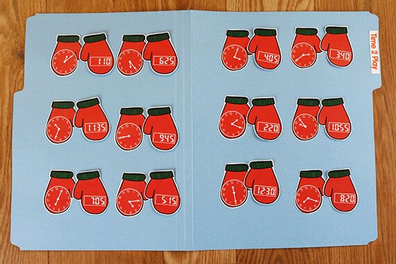 Telling Time to 5 Minutes Time to Play file Folder Game | Etsy