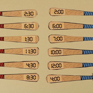 Telling Time - Hour & Half Hour - Play Ball- Printable File Folder Game ...