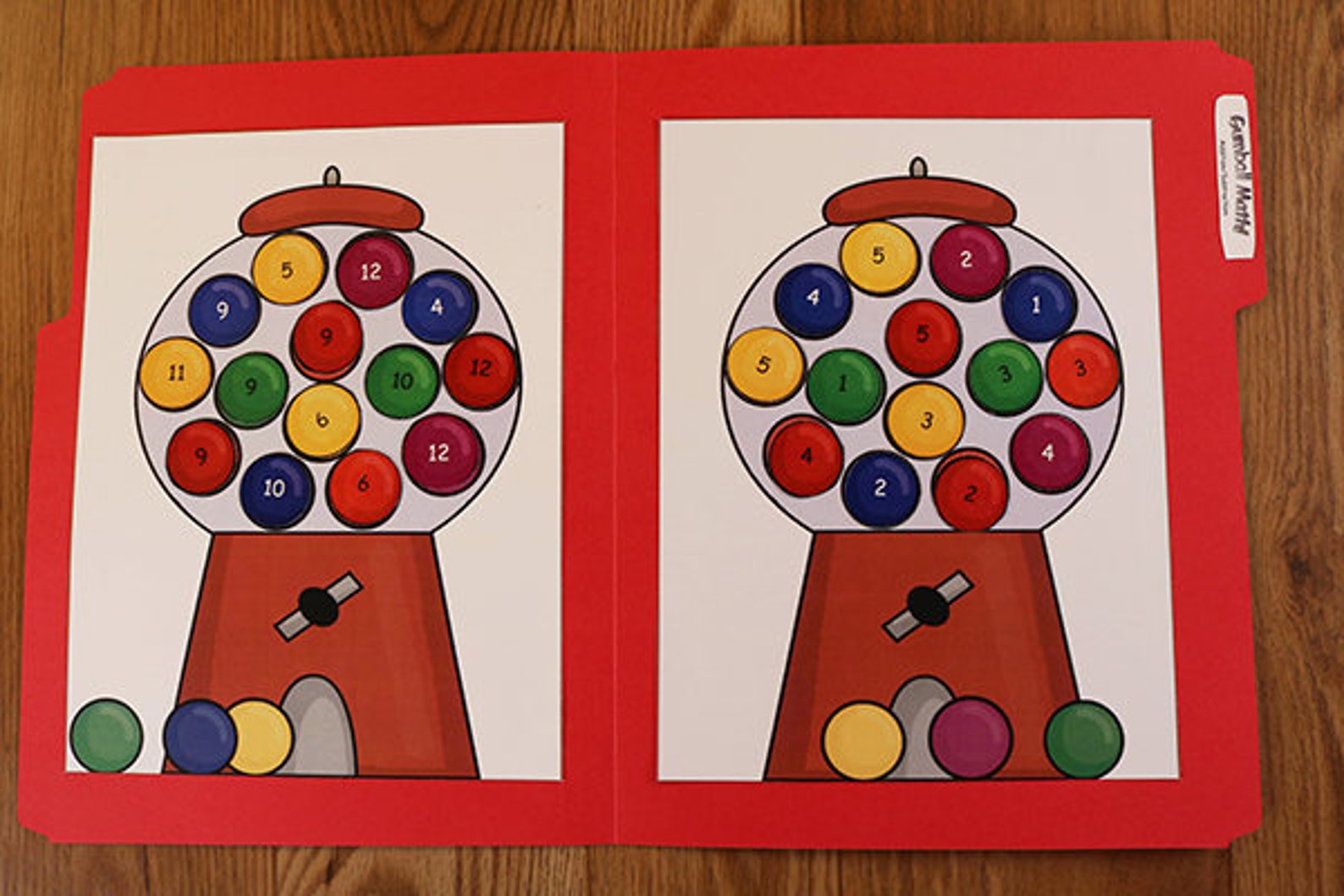 Addition & Subtraction - Gumball Math - Printable File Folder Game - Etsy