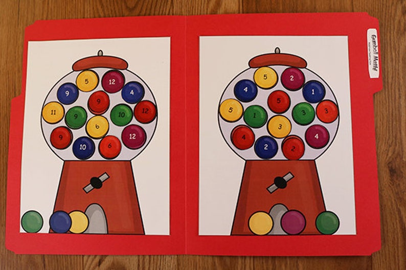 Addition & Subtraction - Gumball Math - Printable File Folder Game - Etsy