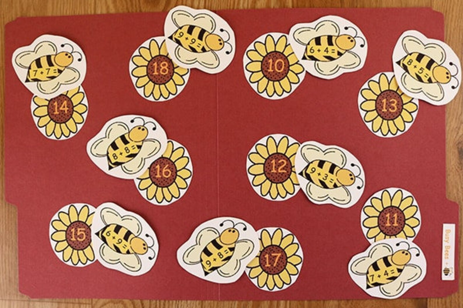 Horizontal Addition - Busy Bees - Printable File Folder Game PDF ...