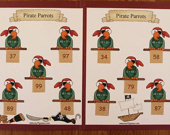 Subtraction Little Pirate Printable File Folder Game PDF - Etsy