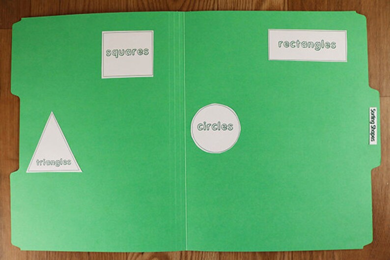 Sorting Shapes - Printable File Folder Game PDF Download - Preschool ...