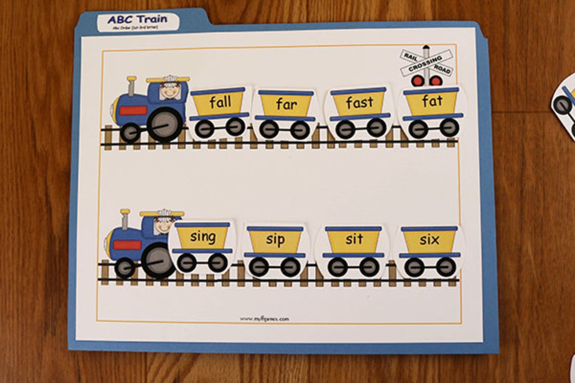 Alphabetical Order - ABC Train - Printable File Folder Game PDF ...