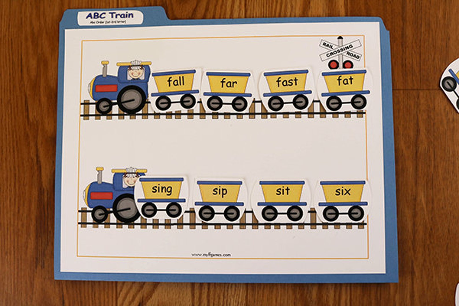 Alphabetical Order - ABC Train - Printable File Folder Game PDF ...