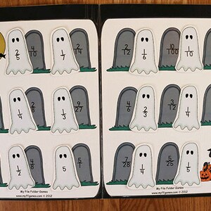Fractions - Spooky Fractions - Printable File Folder Game PDF Download ...