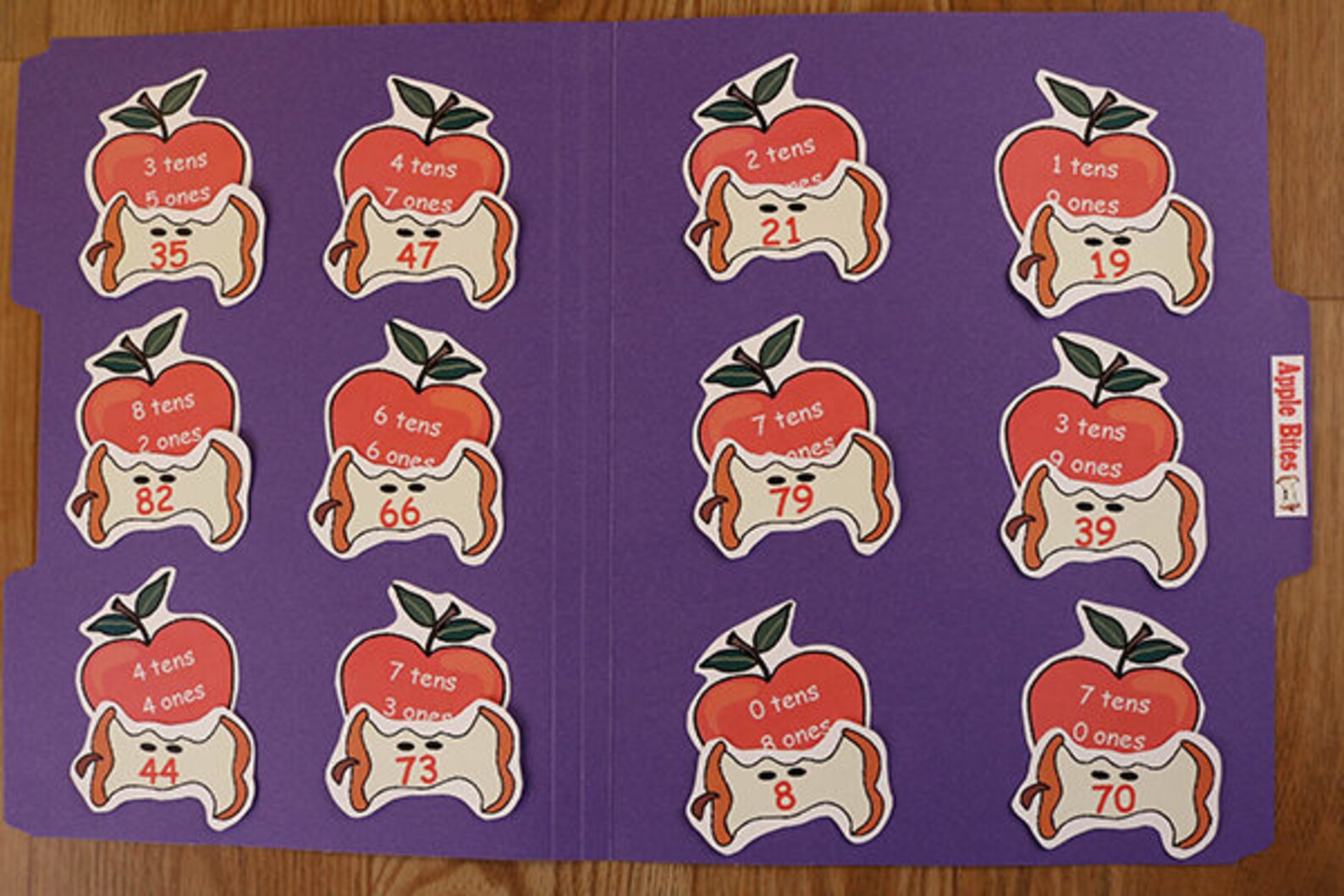 Place Value -apple Bites - Printable File Folder Game PDF Download Math ...
