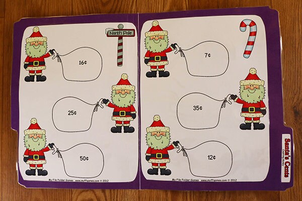 Counting Money Santa's Cents Printable File Folder Game PDF Download ...