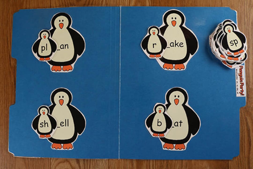 Word Families: -an, -at, -ake, -ell - Penguin Party Set 1 - Printable ...