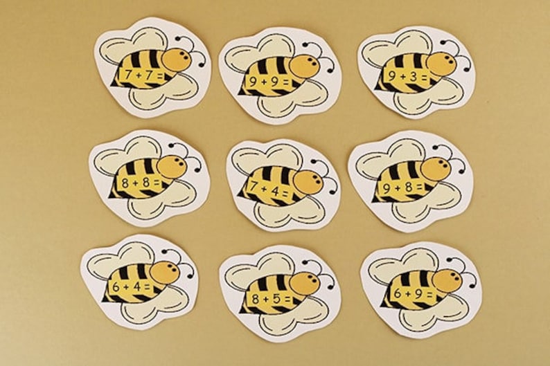 Horizontal Addition - Busy Bees - Printable File Folder Game PDF ...