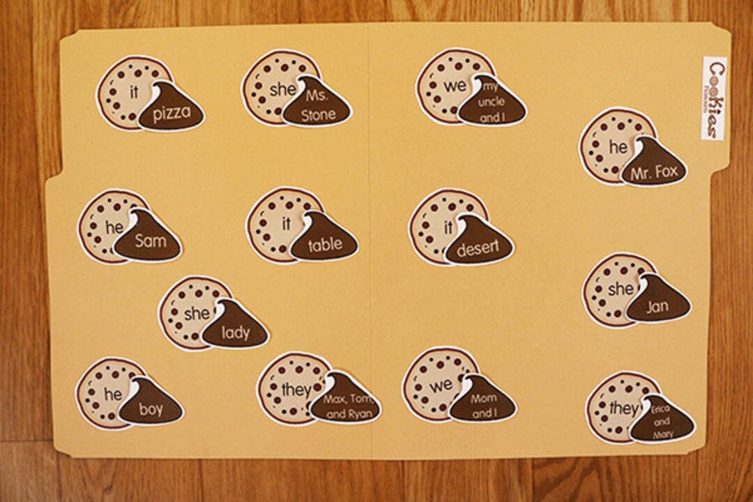 Pronouns - File Folder Game- Cookies - Printable PDF Download-2nd 3rd ...