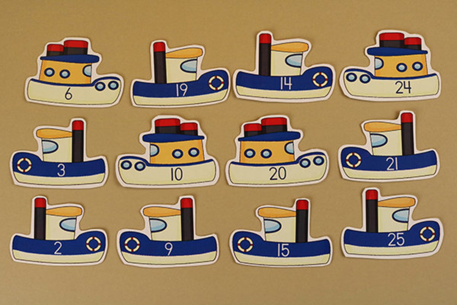 Number Order - Tugboat Numbers - Printable File Folder Game PDF ...