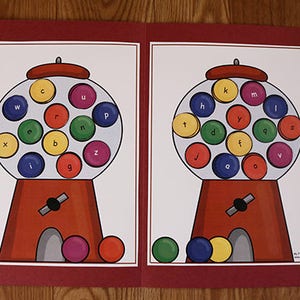 Upper/lowercase Letters - Gumball Letters - Printable File Folder Game ...