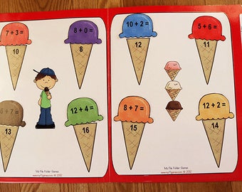 Addition Sum It Up Printable File Folder Game PDF Download | Etsy