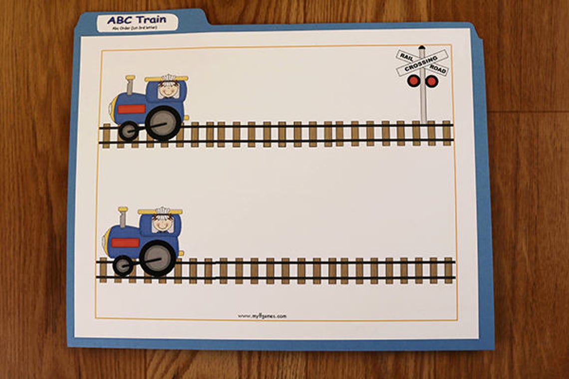 Alphabetical Order - ABC Train - Printable File Folder Game PDF ...