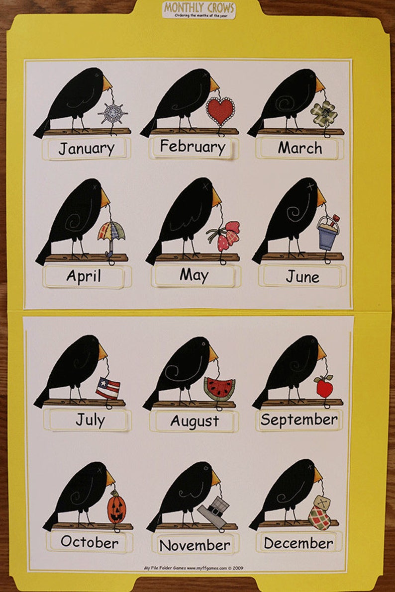 Calendar Months of the Year Download - Monthly Crows - Printable File ...