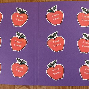 Place Value -apple Bites - Printable File Folder Game PDF Download Math ...