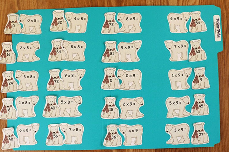 Multiplication Fact Families 0-9 Mega Pack Polar Pals Printable File ...