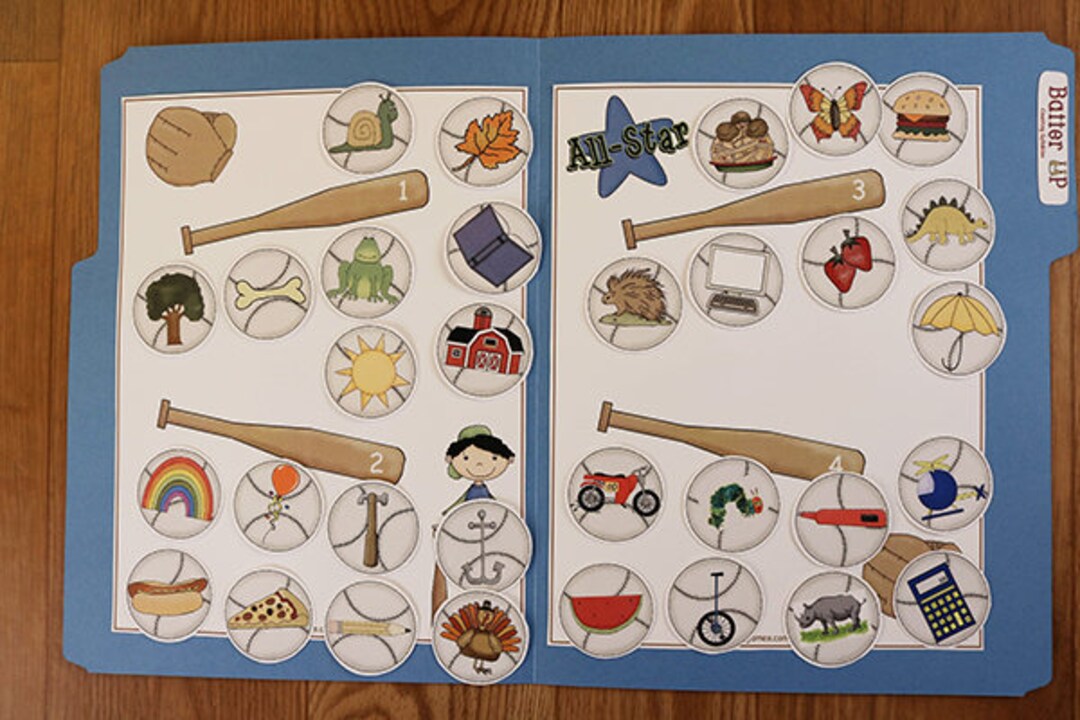 Counting Syllables - Batter up - Printable File Folder Game PDF ...