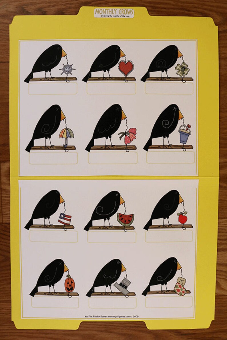 Calendar Months of the Year Download Monthly Crows - Etsy