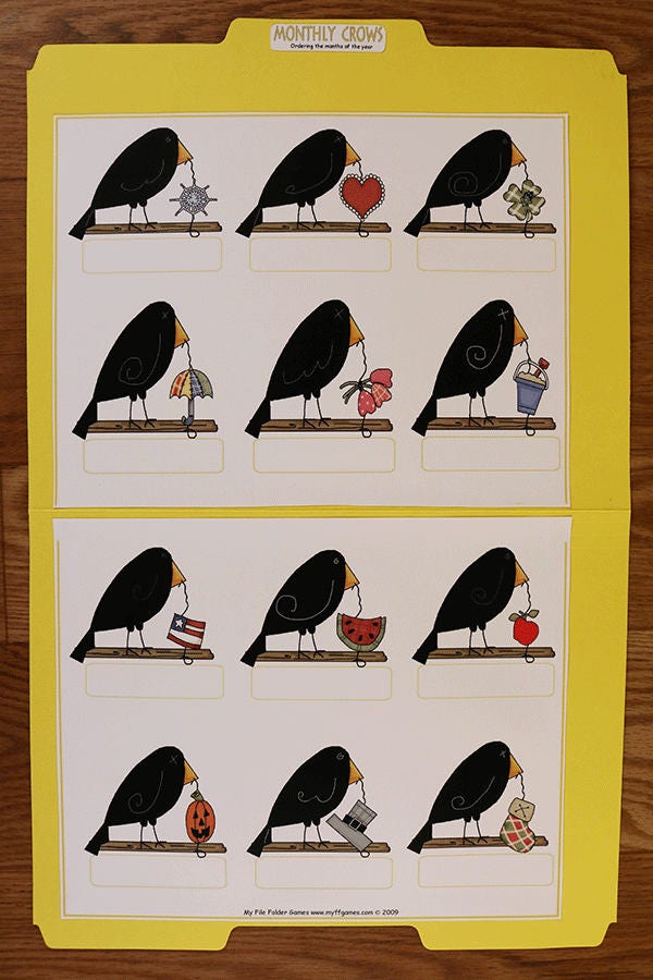 Calendar Months of the Year Download Monthly Crows - Etsy