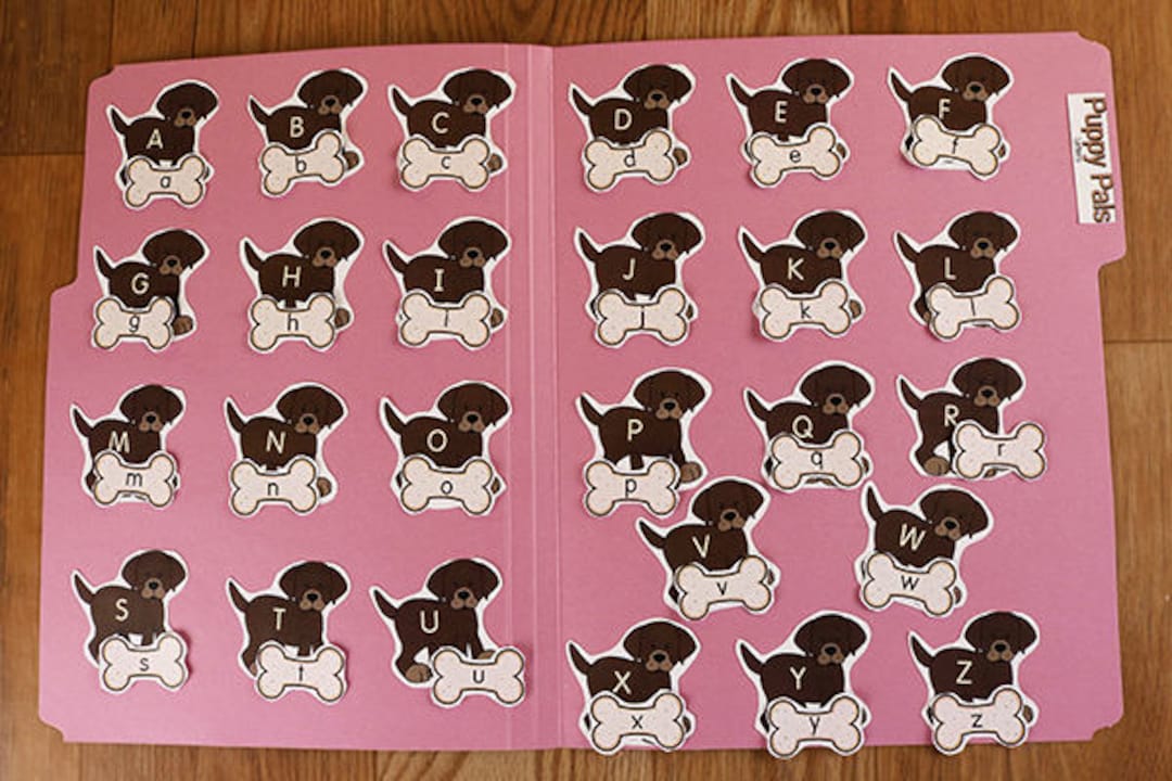 Puppy Pals Alphabet Game – Printable File Folder (PDF Download) - Etsy