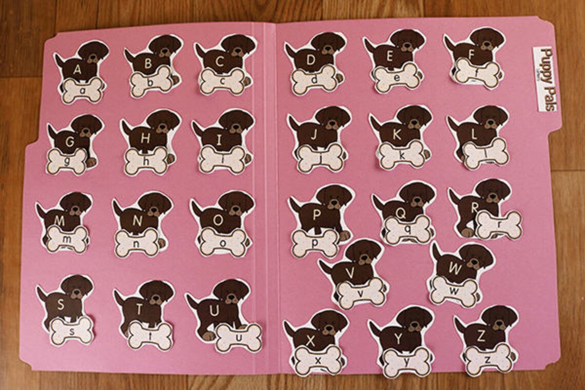 Upper/ Lowercase Letters - Puppy Pals - Printable File Folder Game PDF ...