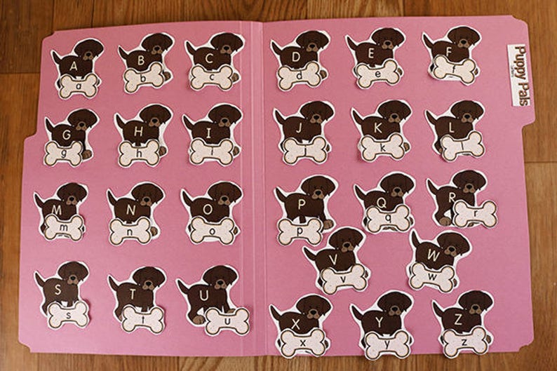 Upper/ Lowercase Letters - Puppy Pals - Printable File Folder Game PDF ...