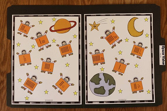 Place Value Space Value Printable File Folder Game PDF | Etsy