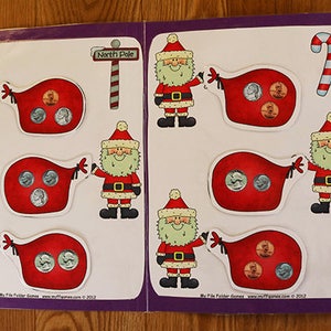 Counting Money Santa's Cents Printable File Folder Game PDF Download ...