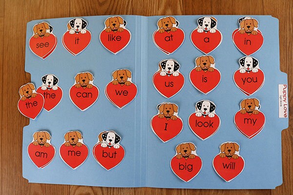 Dolch Sight Words - Puppy Love - Printable File Folder Game PDF ...