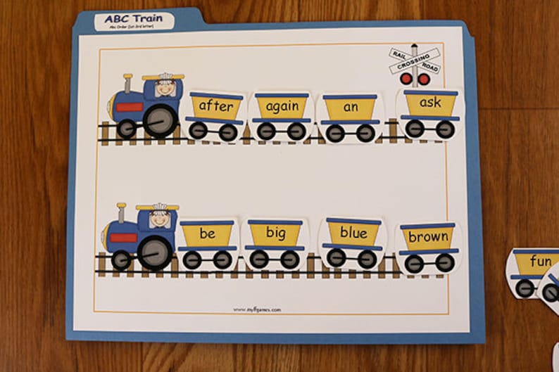 Alphabetical Order - ABC Train - Printable File Folder Game PDF ...