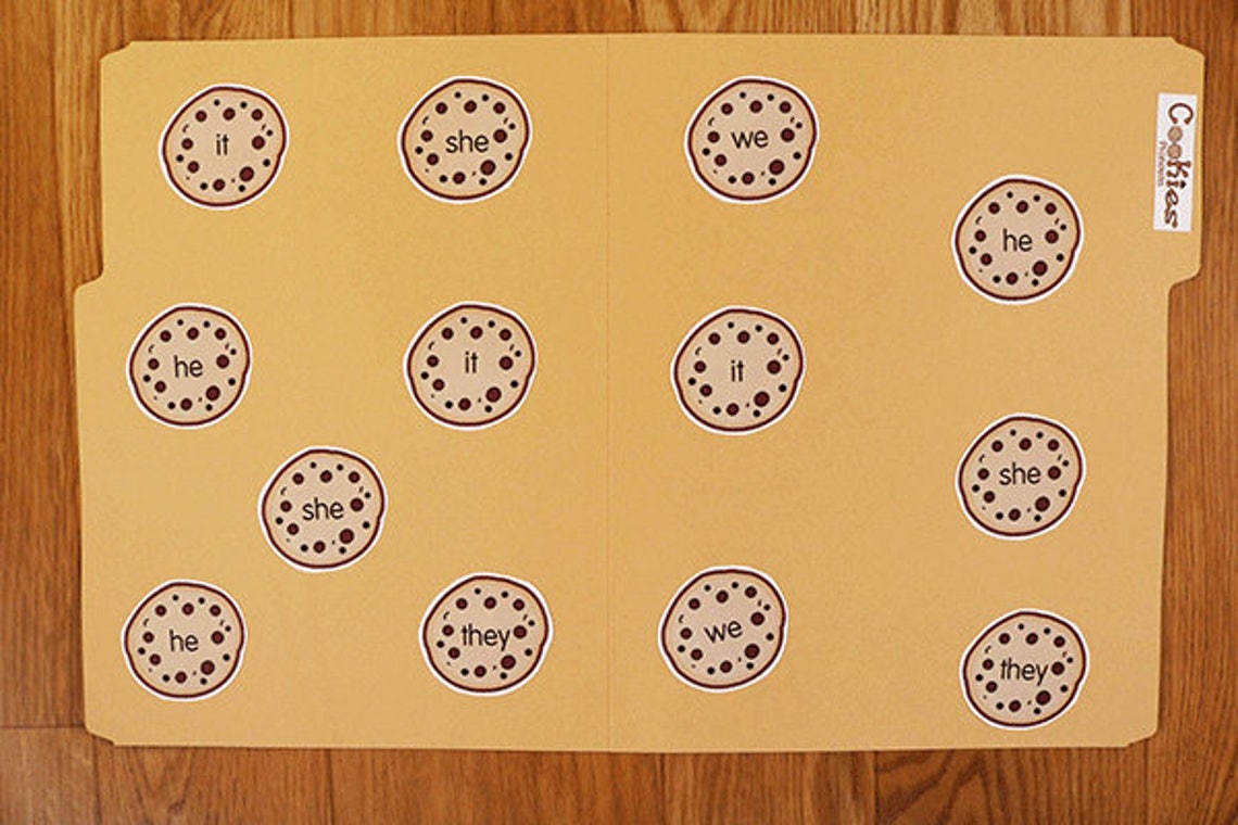 Pronouns - File Folder Game- Cookies - Printable PDF Download-2nd 3rd ...